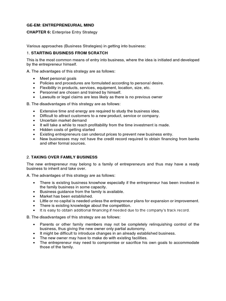 Entrep Mind Chapter 6 | PDF | Franchising | Entrepreneurship