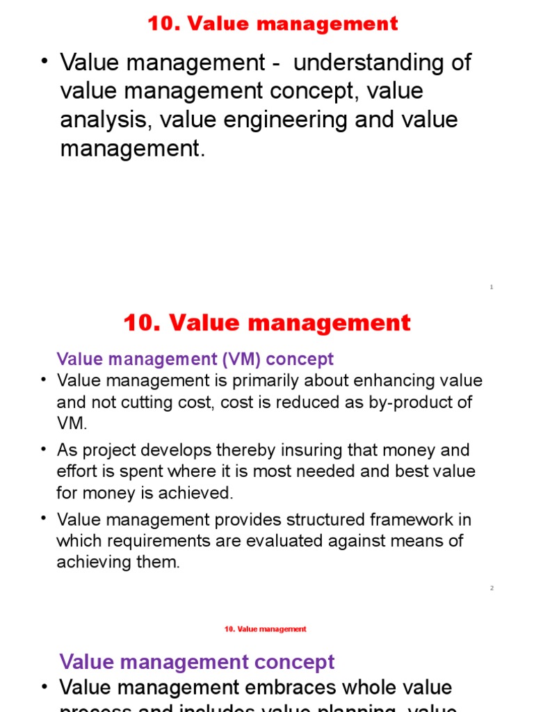 Value Management | PDF | Design | Life Cycle Assessment