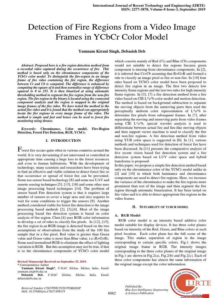 Paper YcbCr Color Model | PDF | Rgb Color Model | Video