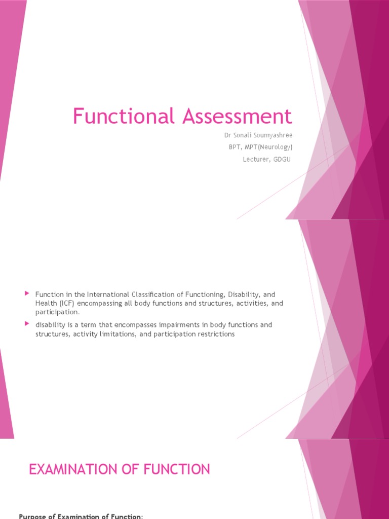 Functional Assessment | PDF | Disability | Medicine