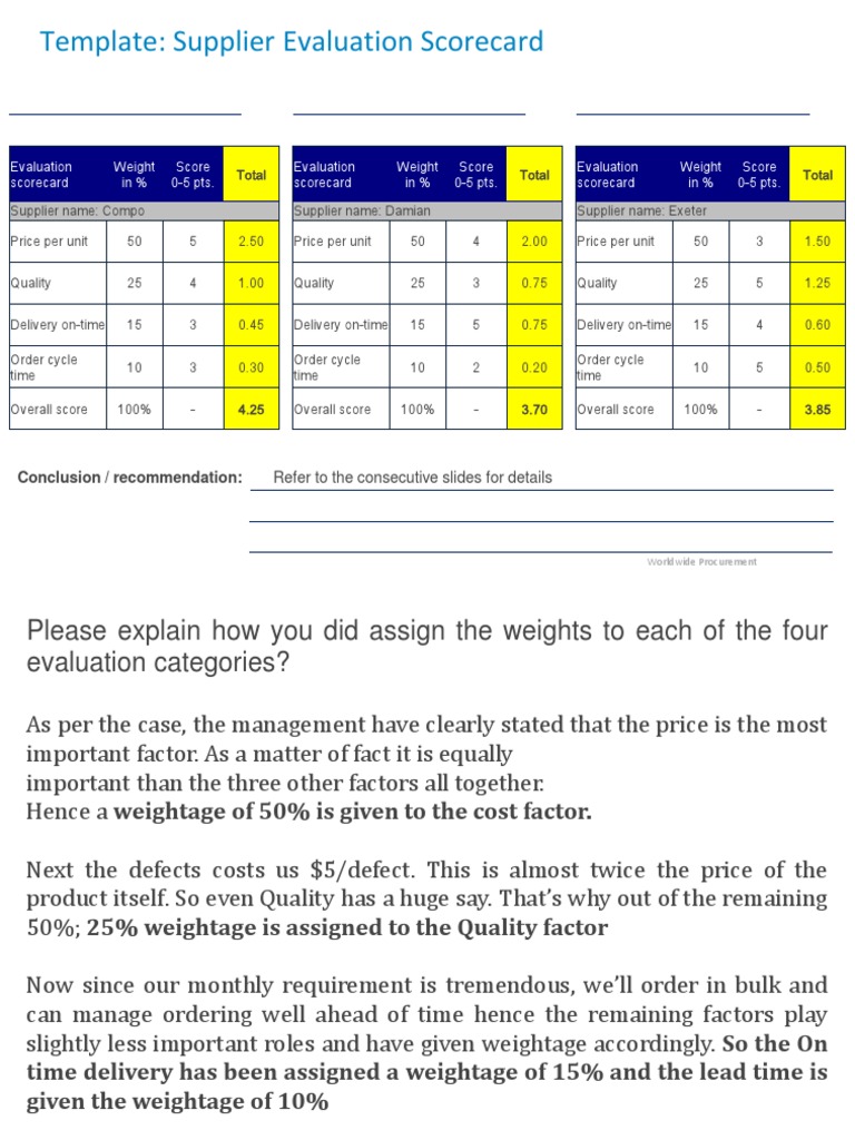 L. Led & Company Case - Scorecard PDF | PDF | Procurement | Economies