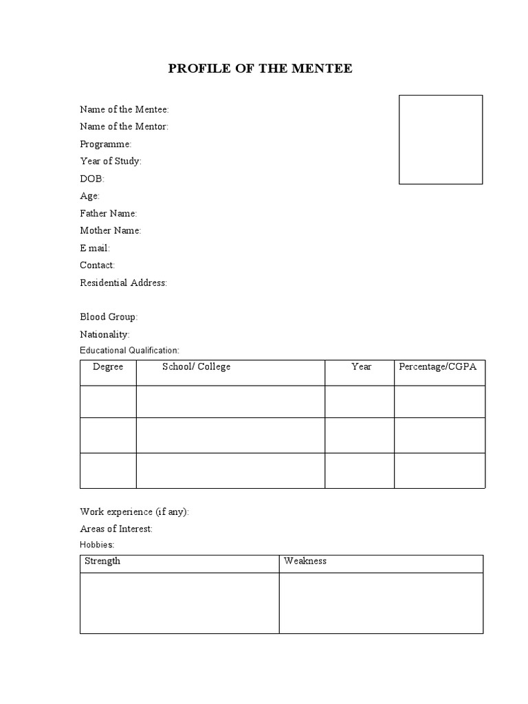 Student Profile Template | PDF