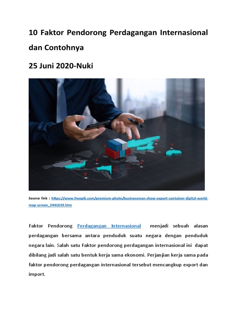 10 Faktor Pendorong Perdagangan Internasional | PDF