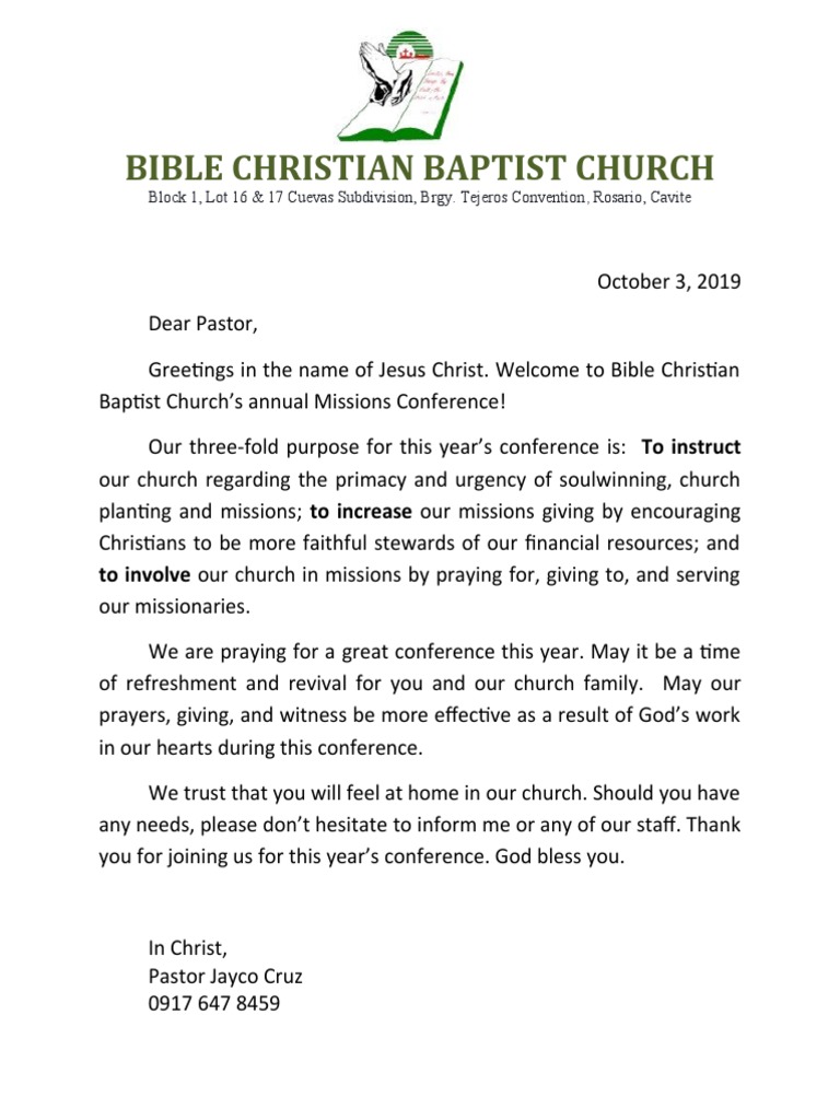 MC Welcome Packet | PDF | Christian Mission | Pastor