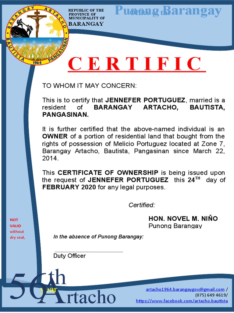 New Certificate of Residential Land Ownership | PDF