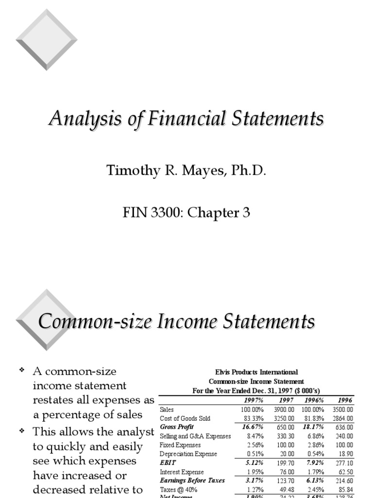 Analysis of Financial Statements | PDF | Financial Ratio | Income Statement