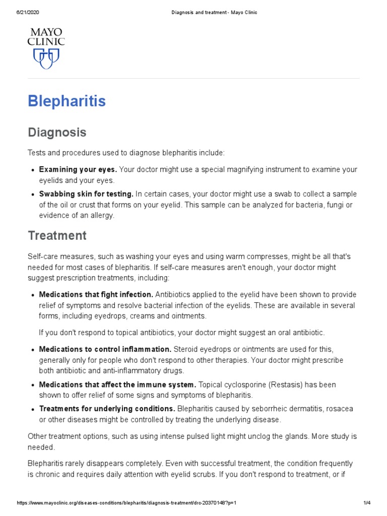 Blepharitis: Diagnosis | PDF | Clinical Medicine | Medicine