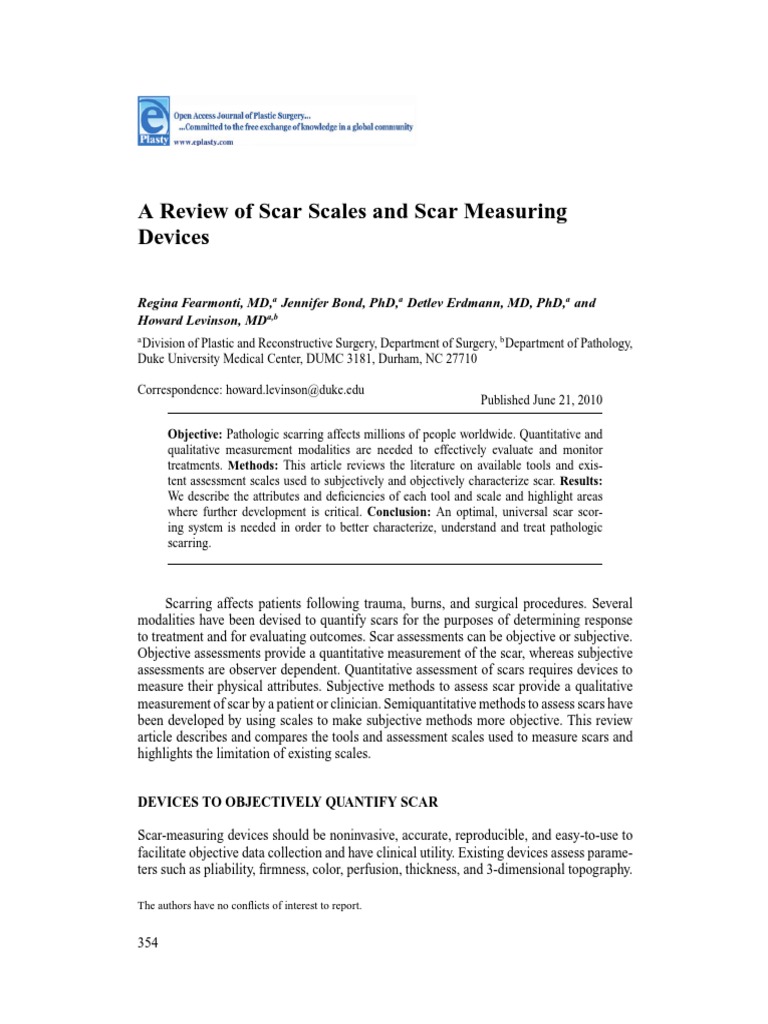 A Review of Scar Scales and Scar Measuring Devices | PDF | Scar ...