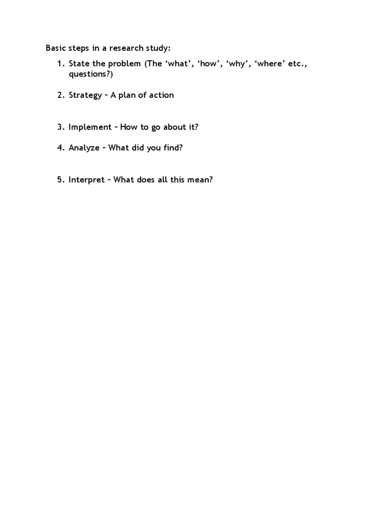 Steps in Conducting Research Studies | PDF | Career & Growth