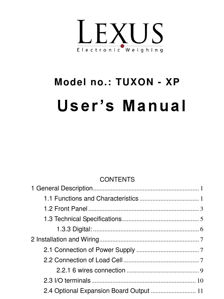 Manual Tuxon XP PDF | PDF | Parameter (Computer Programming) | Calibration Manual Tuxon XP PDF | PDF | Parameter (Computer Programming) | Calibration