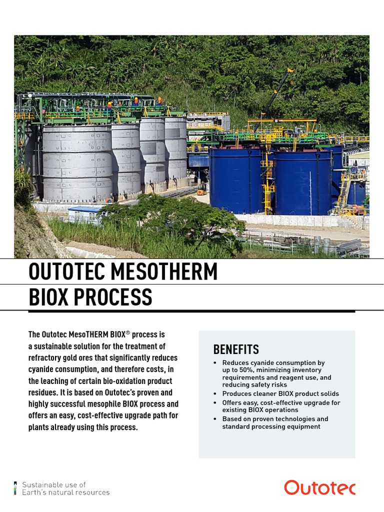 Outotec Mesotherm Biox Process: Benefits | PDF | Water | Chemistry