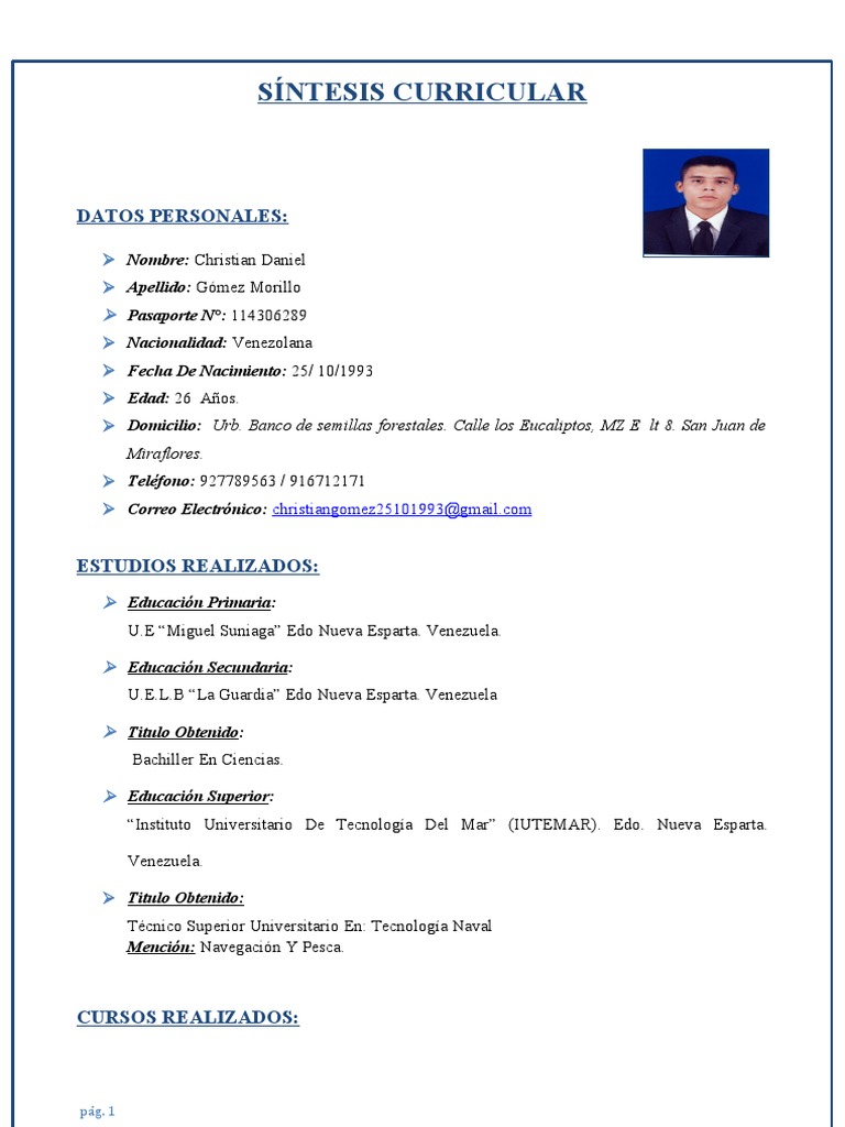 Curriculum Vitae Christian Gómez-1 | PDF | Venezuela | Educación avanzada
