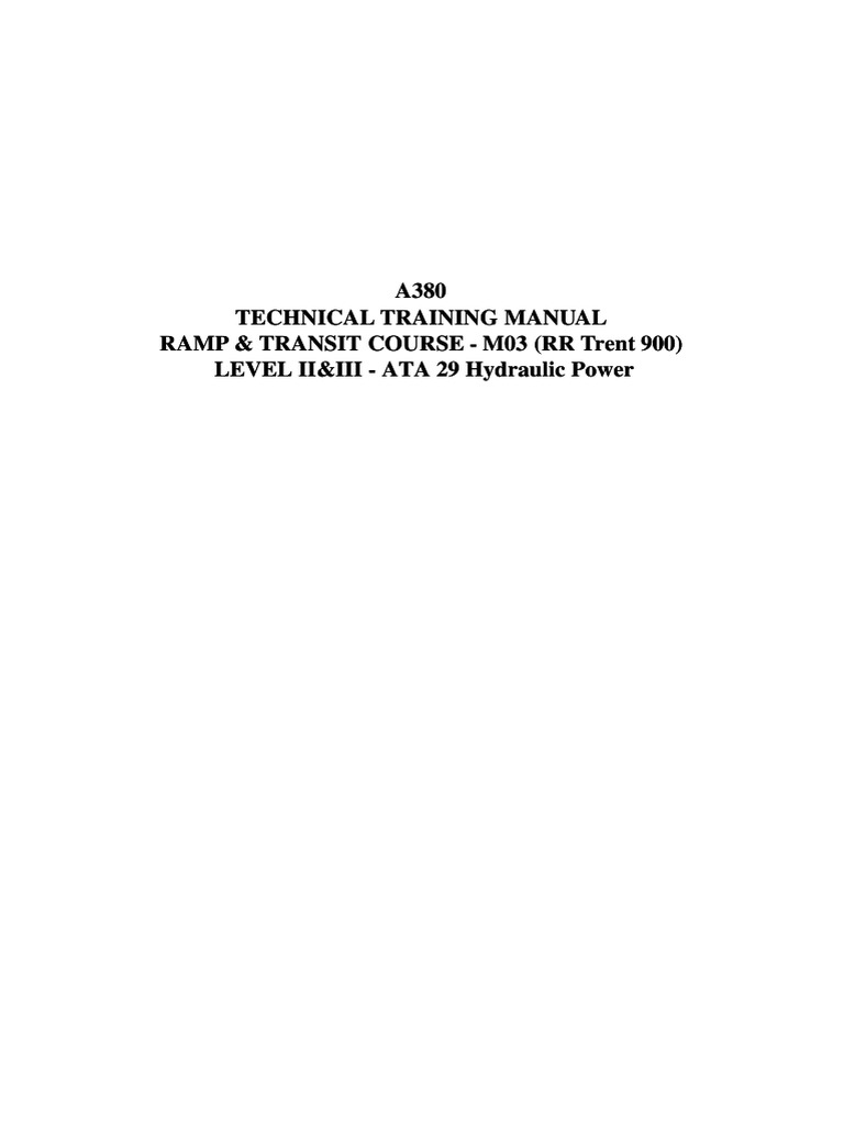 A380-Level II & III - Ata 29 Hydraulic Power | PDF | Pressurized Water ...
