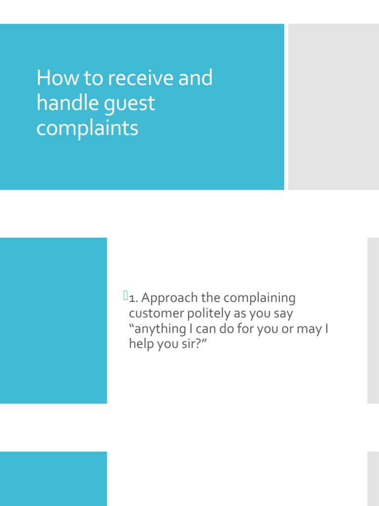 How To Receive and Handle Guest Complaints | PDF