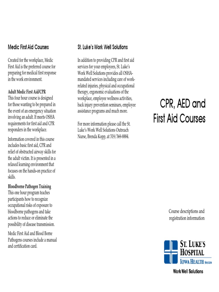 CPR, AED and First Aid Courses | Download Free PDF | Cardiopulmonary ...