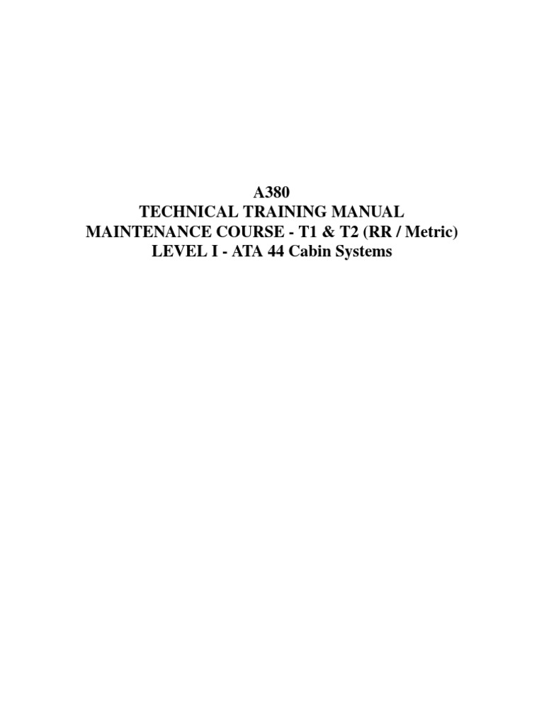 A380 Level I Ata 44 Cabin Systems PDF | PDF | Aviation