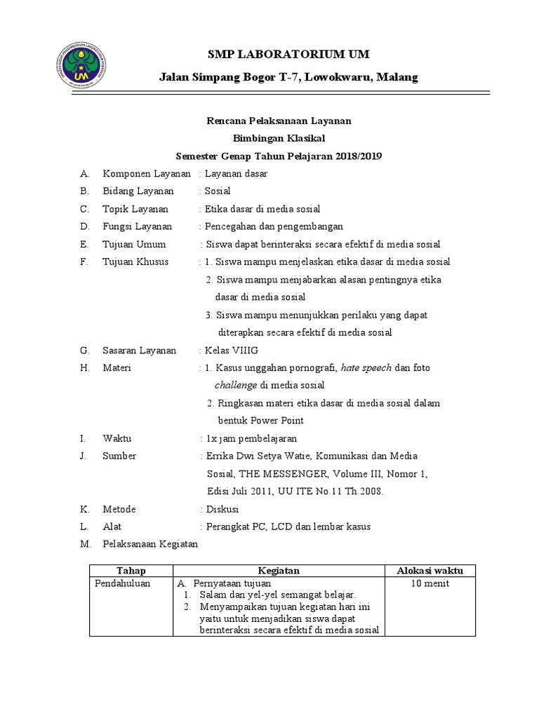 RPLBK SMP Laboratorium Um | PDF