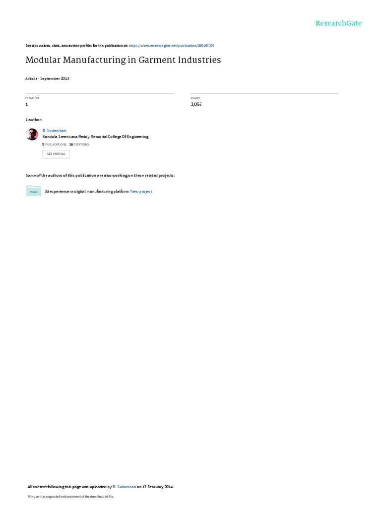 Modular Manufacturing in Garment Industries: Improving Productivity, Labor Efficiency, and ...