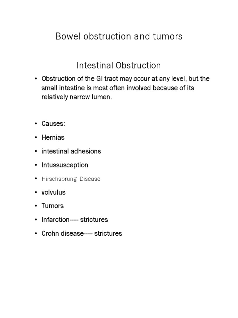 Bowel Obstruction and Tumors Sheet | PDF | Colorectal Cancer | Adenoma