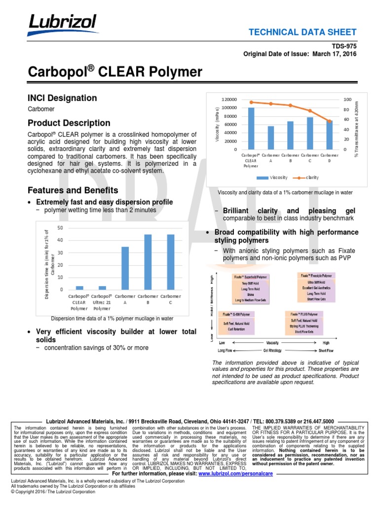 TDS-975 Carbopol Clear PDF | PDF | Polymers | Physical Sciences