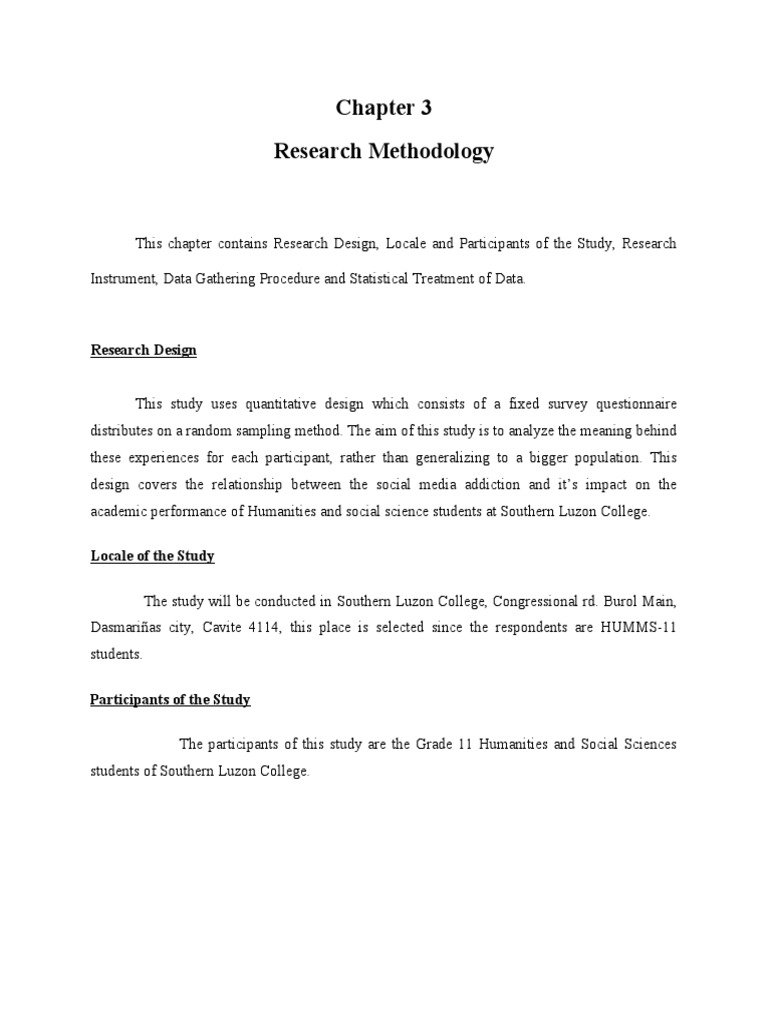 Chapter 3 Research Methodology | PDF | Margin Of Error | Survey Methodology