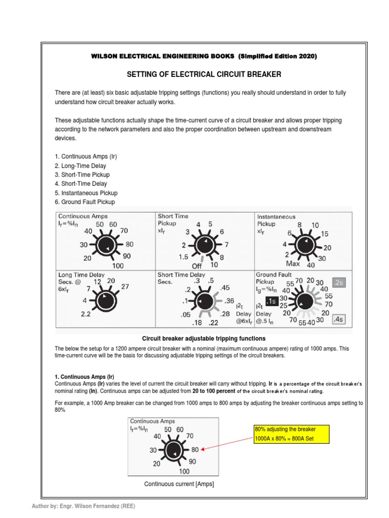 Setting of Electrical Circuit Breaker: WILSON ELECTRICAL ENGINEERING ...