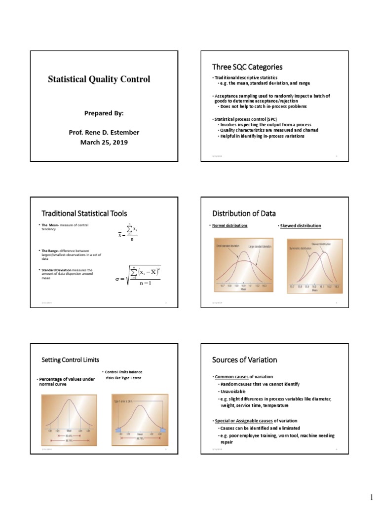 Statistical Quality Control Overview | PDF | Statistics | Mean