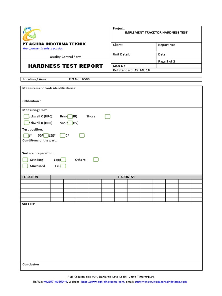 Hardness Test Report for Implement Tractor | PDF | Building Engineering ...