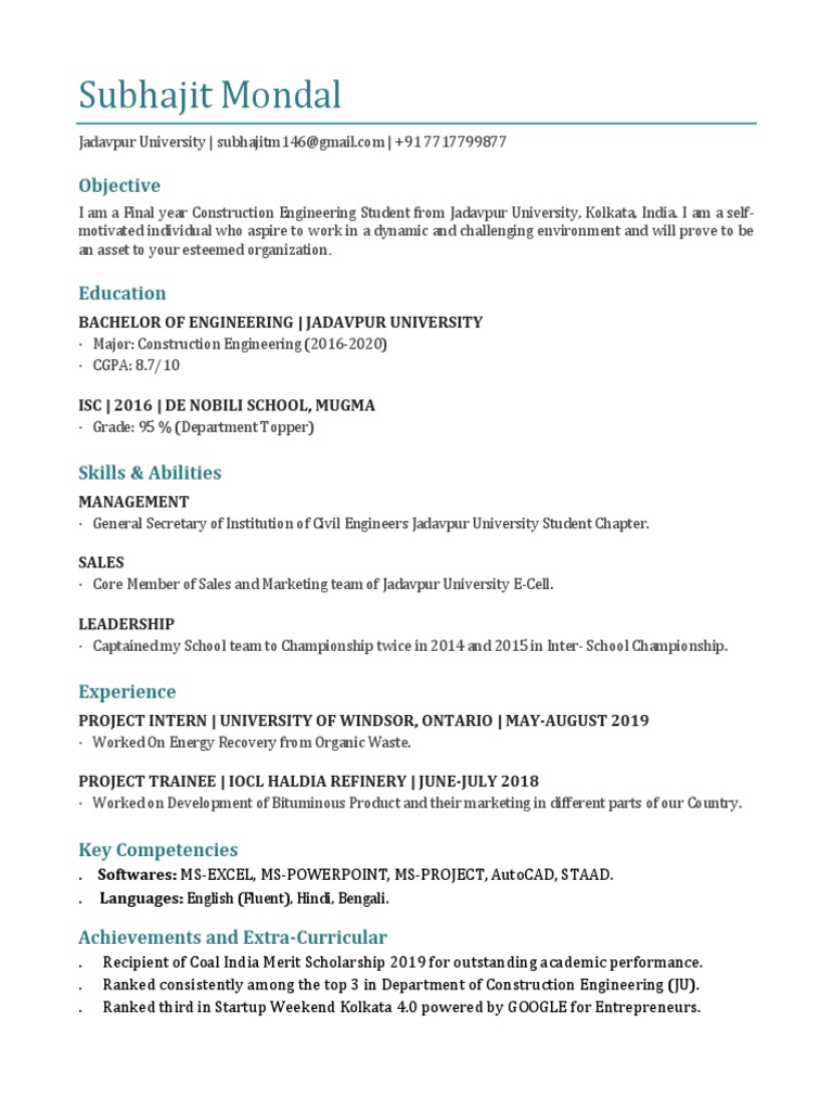 Subhajit Mondal CV PDF | PDF