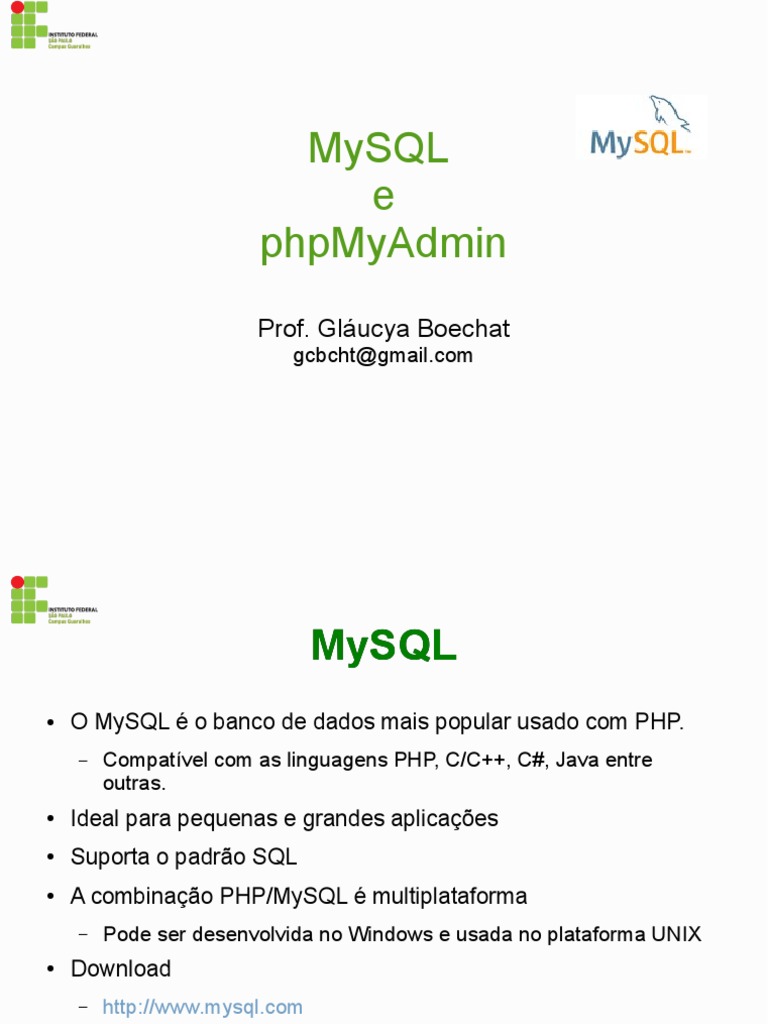 MySQL - phpMyAdmin PDF | PDF | SQL | Php