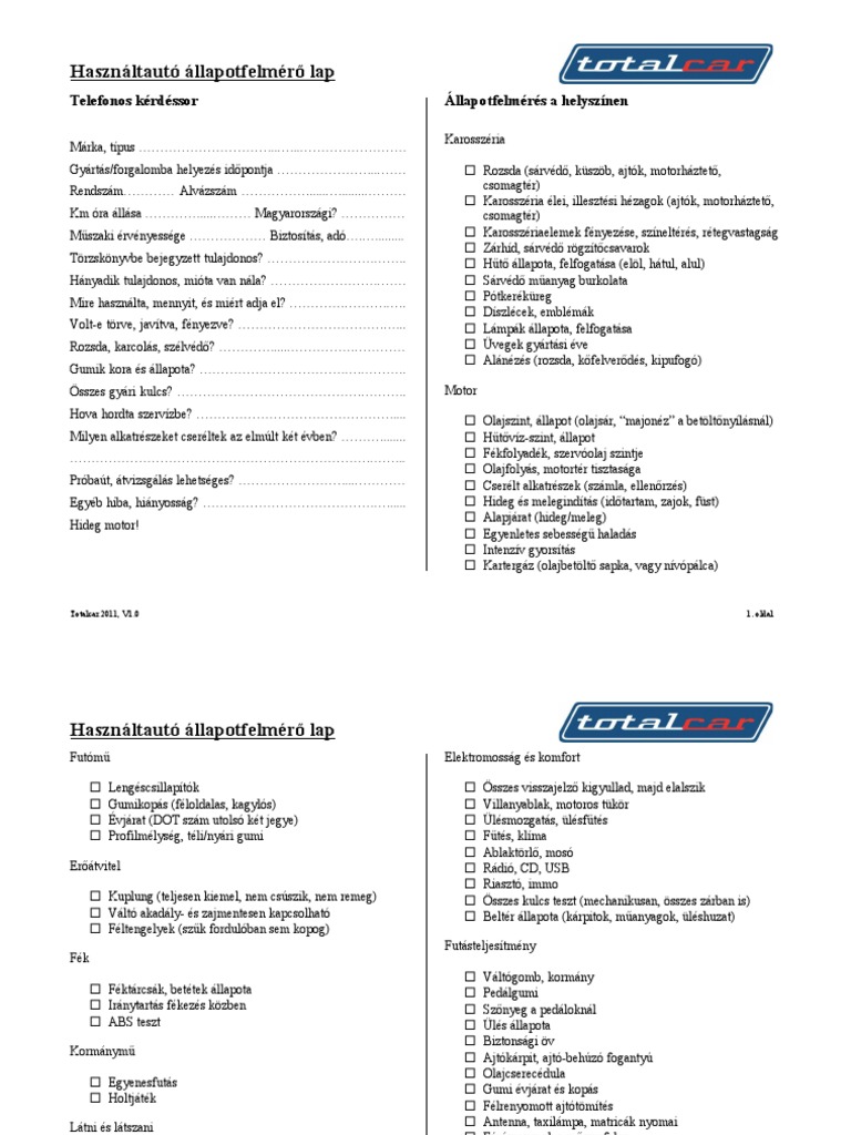 TC Checklist PDF | PDF