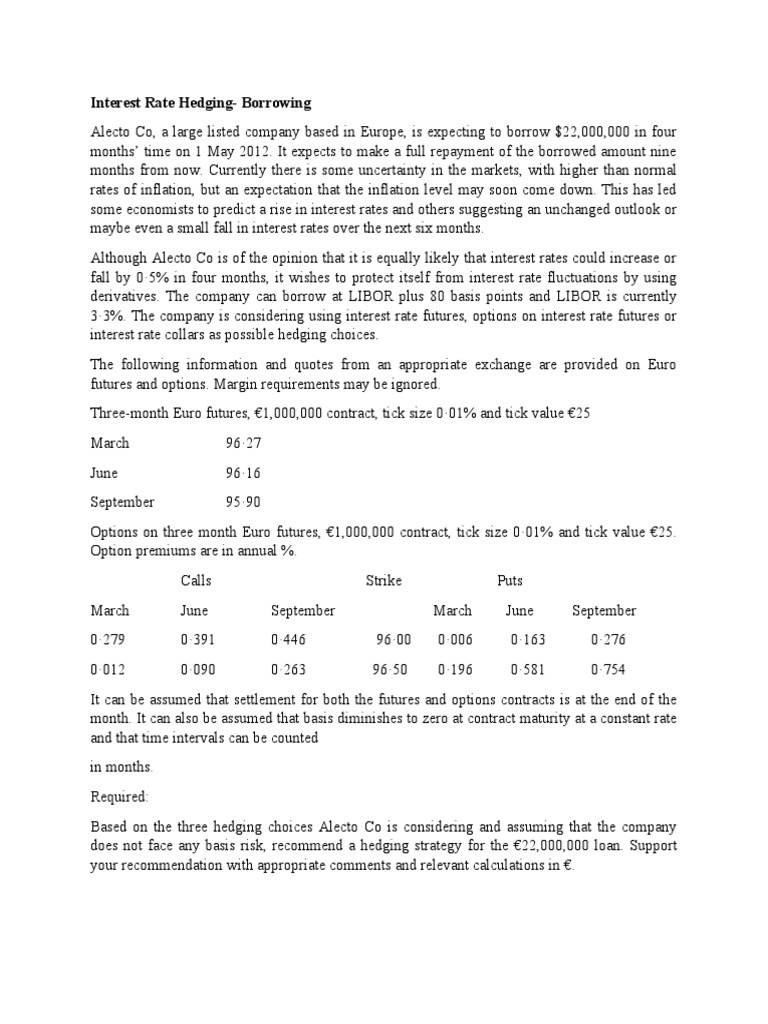 Interest Rate Hedging Strategies | PDF | Futures Contract | Interest