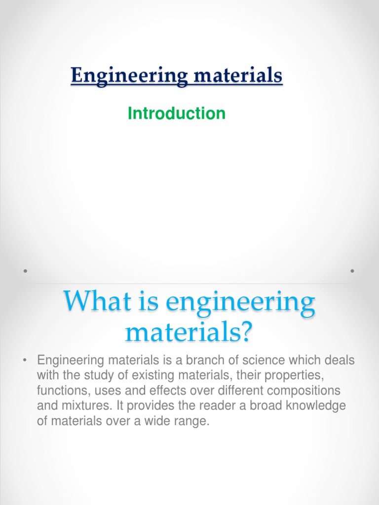 Engineering Materials Classification PDF | PDF | Metals | Cast Iron