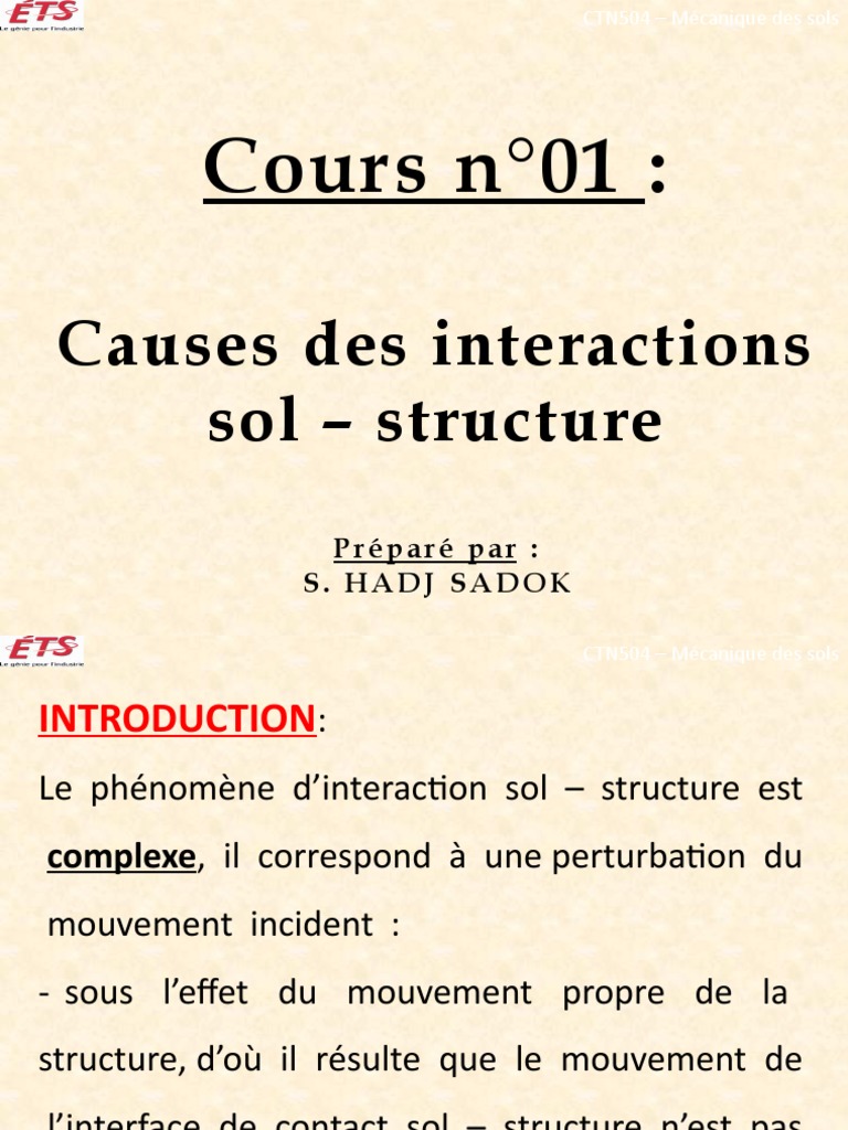 Cours - Interactions Sol Structure | PDF | Tectonique des plaques | Argile