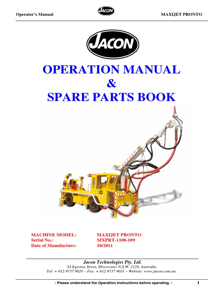 Jacon Shotcrete Operation Manual-Mxprt-109 | PDF | Pump | Transmission ...