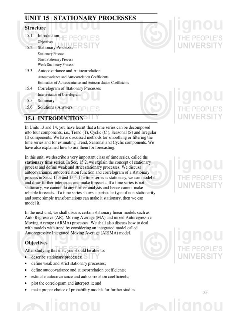 Stationary Time Series Analysis | PDF | Stationary Process | Autocorrelation