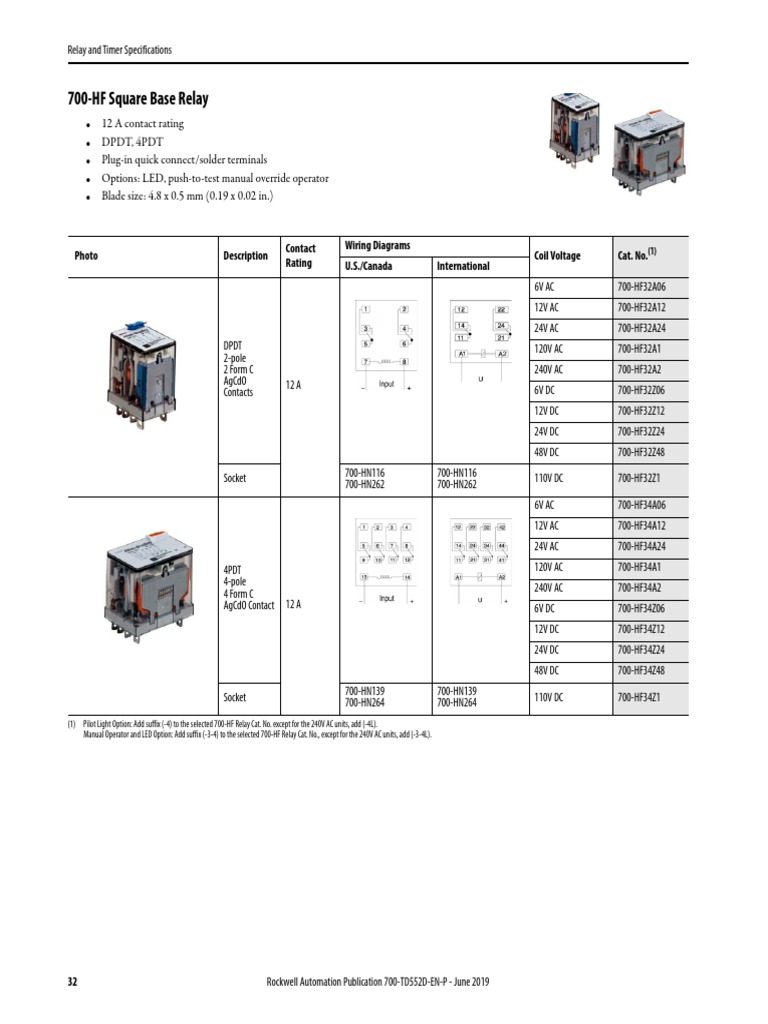 700-HF Square Base Relay | PDF | Relay | Alternating Current