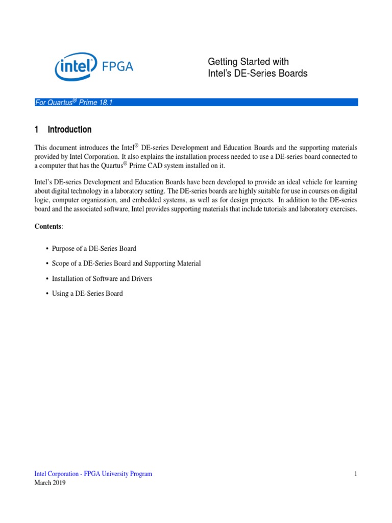 Getting Started With DE-series Boards | PDF | Embedded System | Field ...