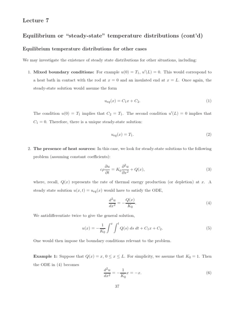 Equilibrium or "Steady-State" Temperature | PDF | Partial Differential ...