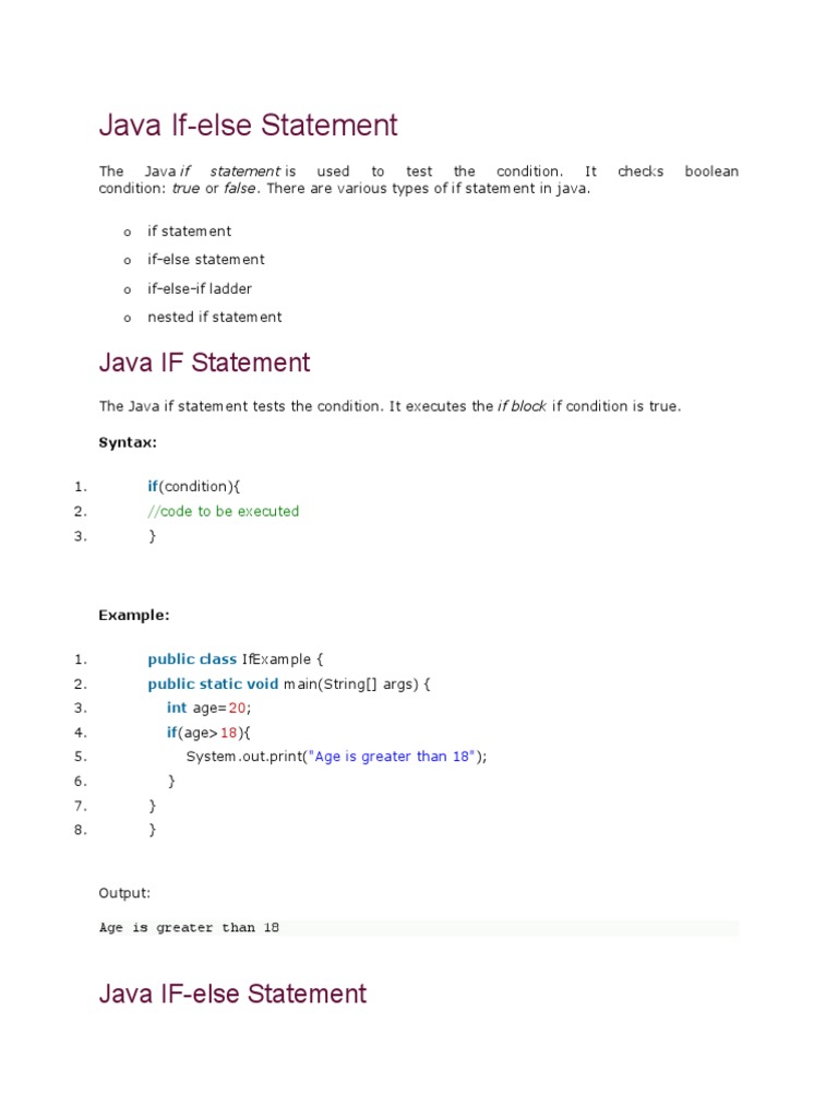 Java IF Statement | Download Free PDF | Metalogic | Syntax (Logic)