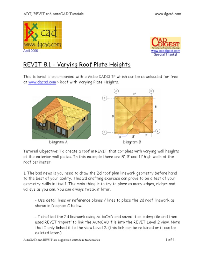 Cadclip Rev Varying Roof Plates | PDF | Autodesk Revit | Auto Cad