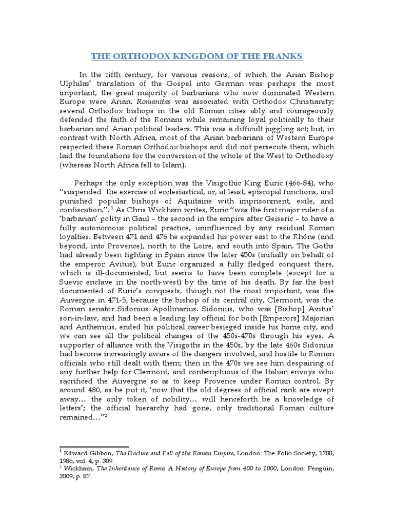 The Orthodox Kingdom of The Franks | PDF | Franks | Religion And Belief