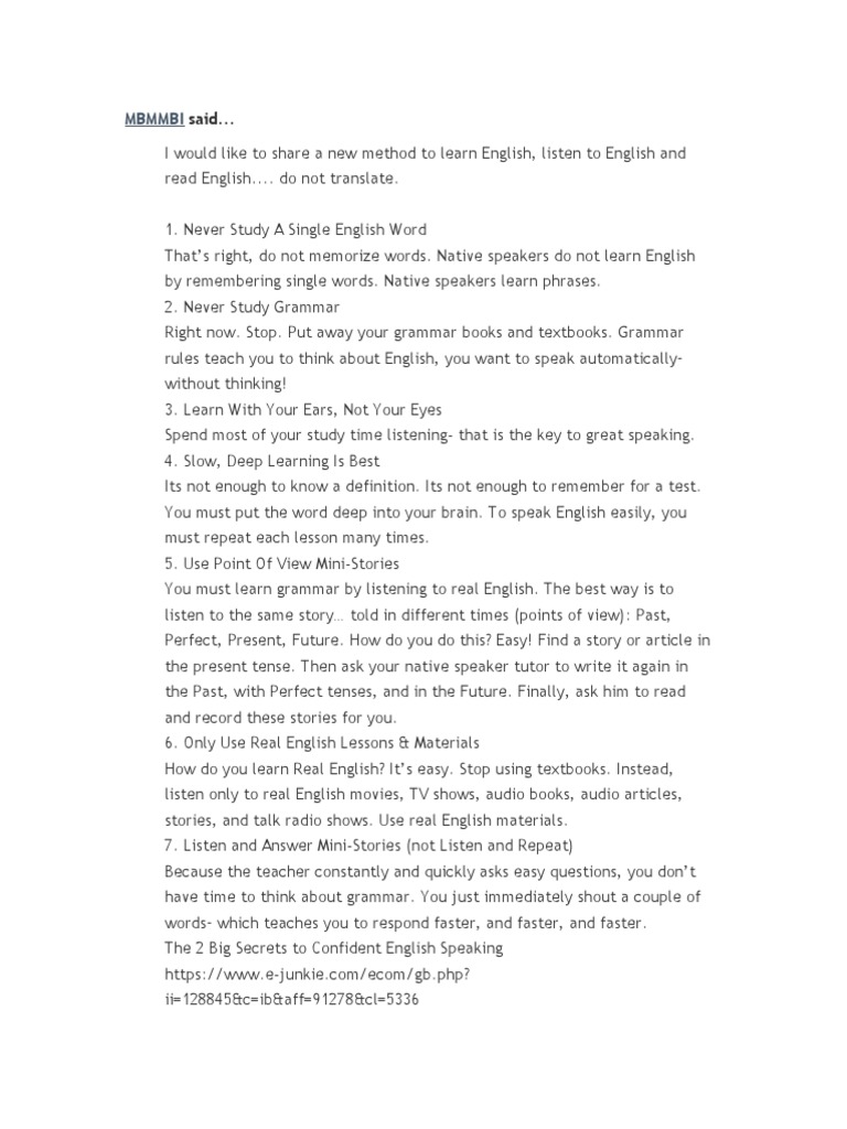 Learning English | PDF