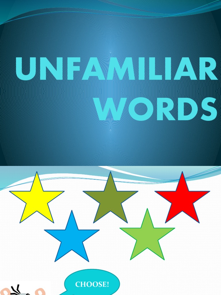 UNFAMILIAR WORDS (The Two Brothers) | PDF