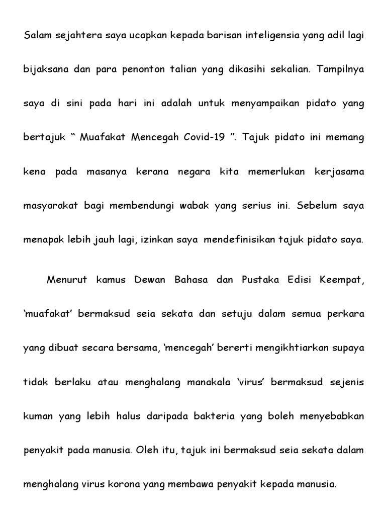 Pidato Covid 19 | PDF | Ilmu Sosial