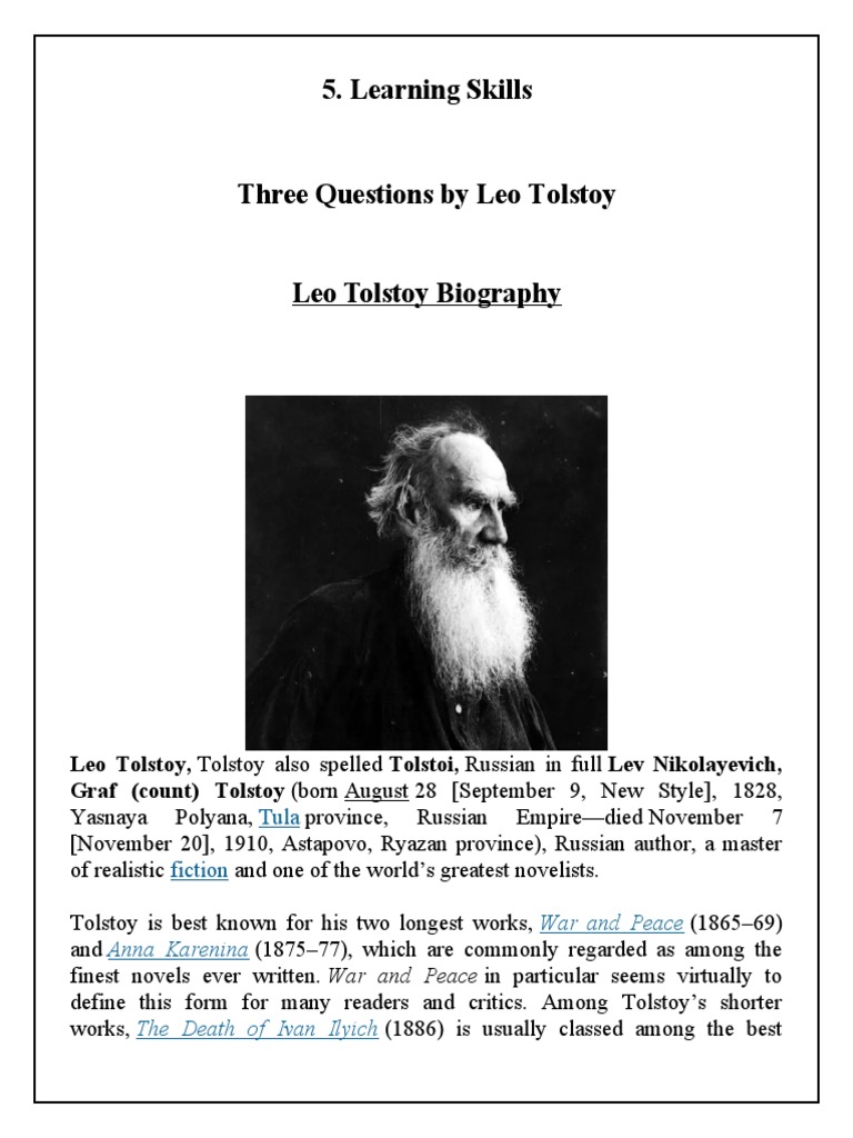 Learning Skills: Tula Fiction | PDF | Leo Tolstoy