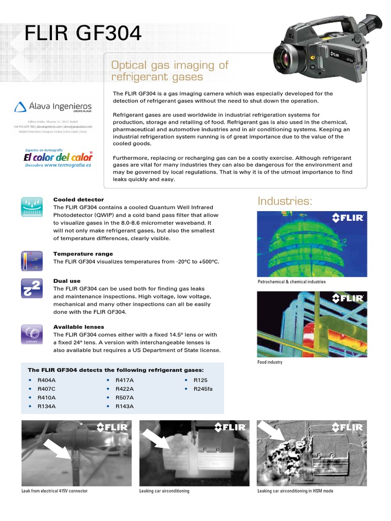 Flir Gf304: Optical Gas Imaging of Refrigerant Gases | PDF | Equipment ...