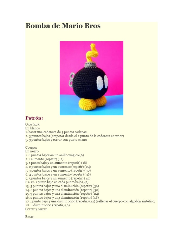 Plantilla De Bomba De Super Mario