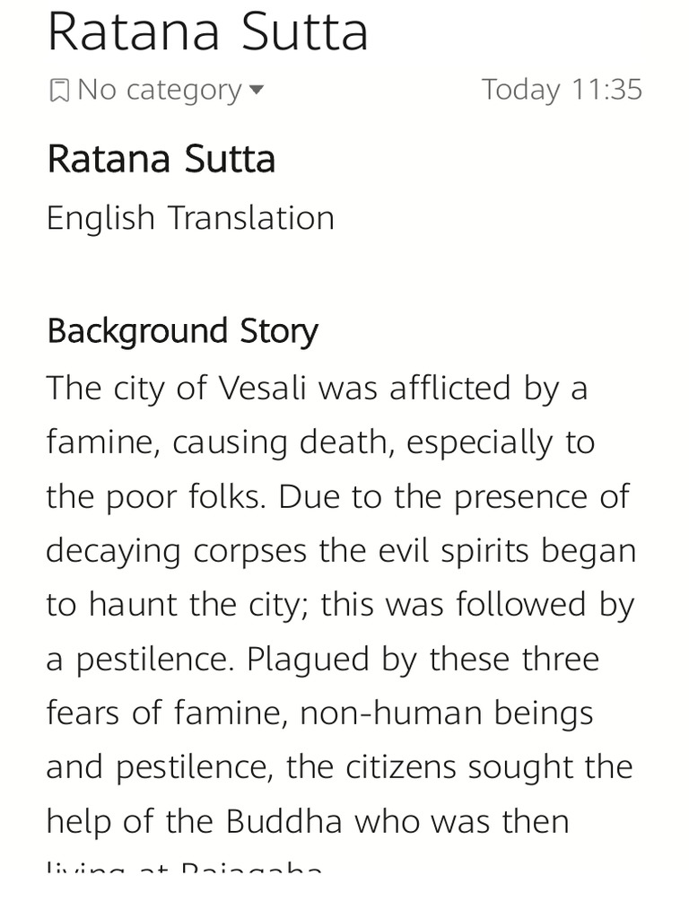 The Protection of Vesali: An Analysis of the Ratana Sutta | PDF ...