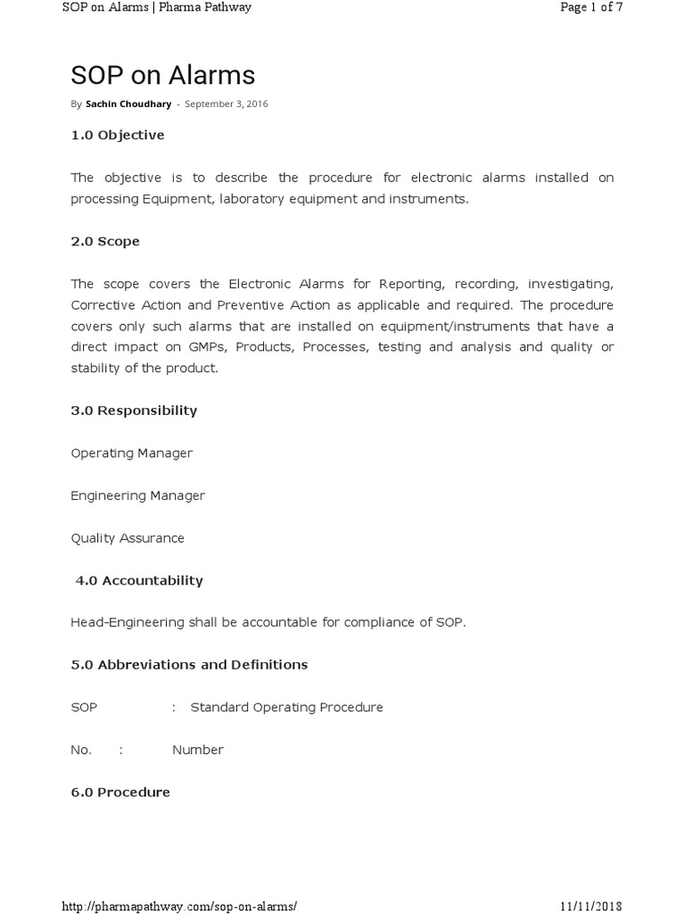 Alarm Verification SOP | Download Free PDF | Business